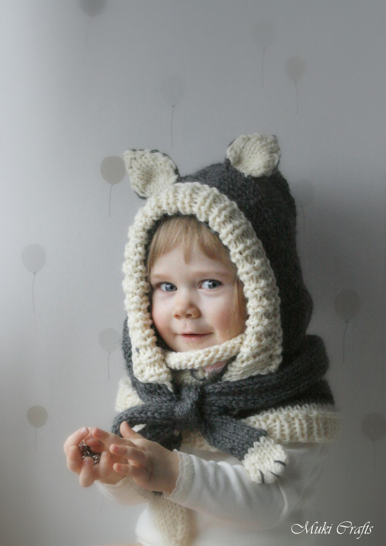 Knitting Pattern Cat Hood And Cowl Set Simba (baby, Toddler, Child ...